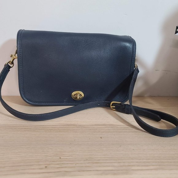 Coach | Bags | Coach Vintage Penny Pocket Purse Navy Blue 9755 | Poshmark